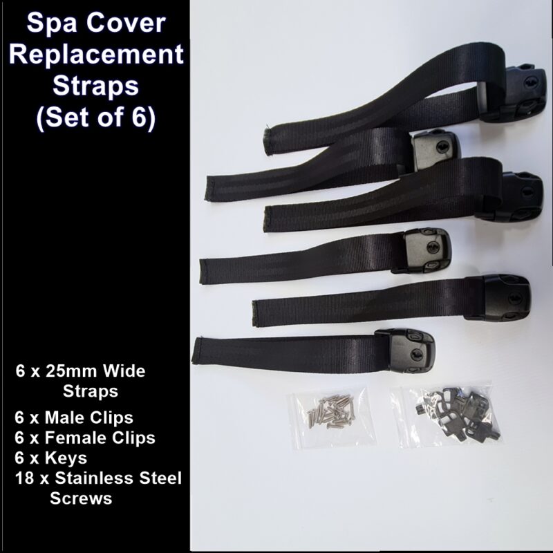 Replacement Outdoor Hot Tub Spa Pool Cover Straps with Clips x 6 ...